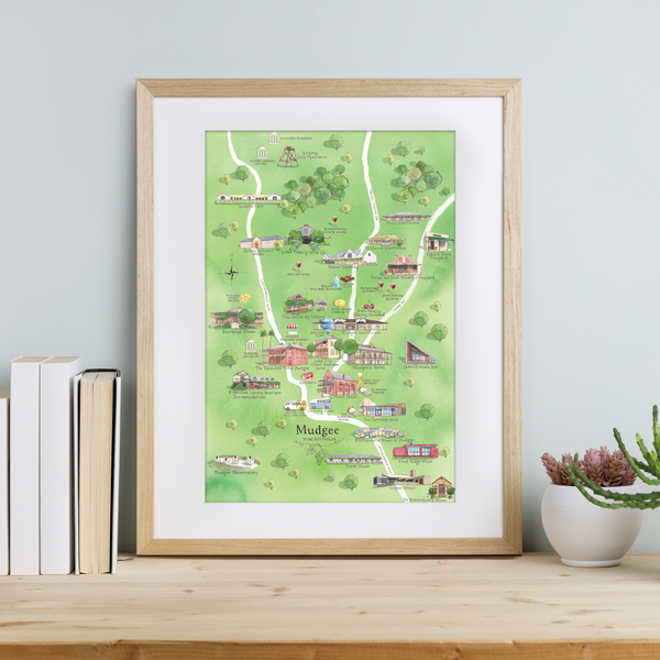 Mudgee 3.0 A3 Unframed Print Wine Region Map - Australian Map Gifts