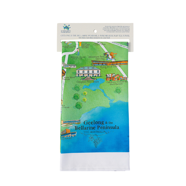 Tea Towel Geelong & the Bellarine Peninsula 2.0 Wine Region Map ...
